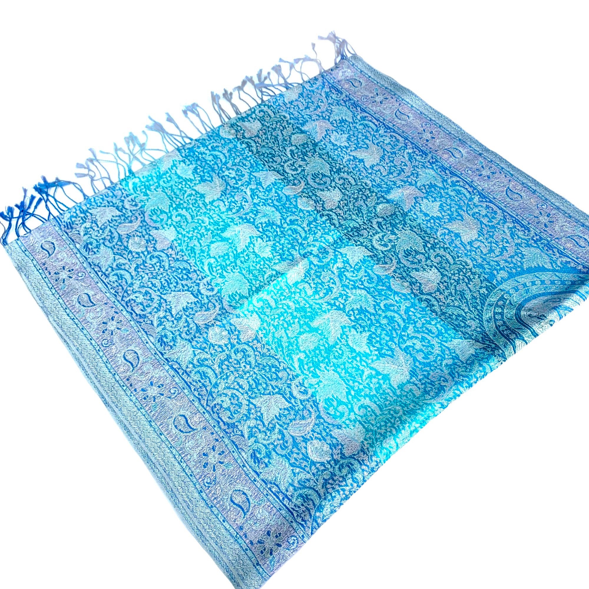 Gorgeous Black Teal Silk Scarf Multicoloured Soft Silk Scarf | Etsy