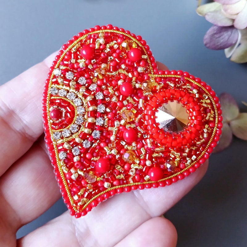 Beaded Brooch - Etsy