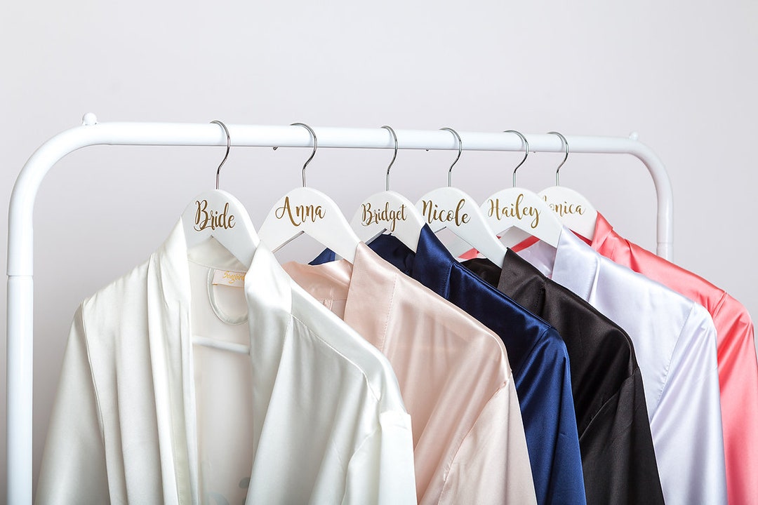 Rose Gold Foil Bridesmaid Robes Champagne Blush Pink Satin Bridesmaid ...