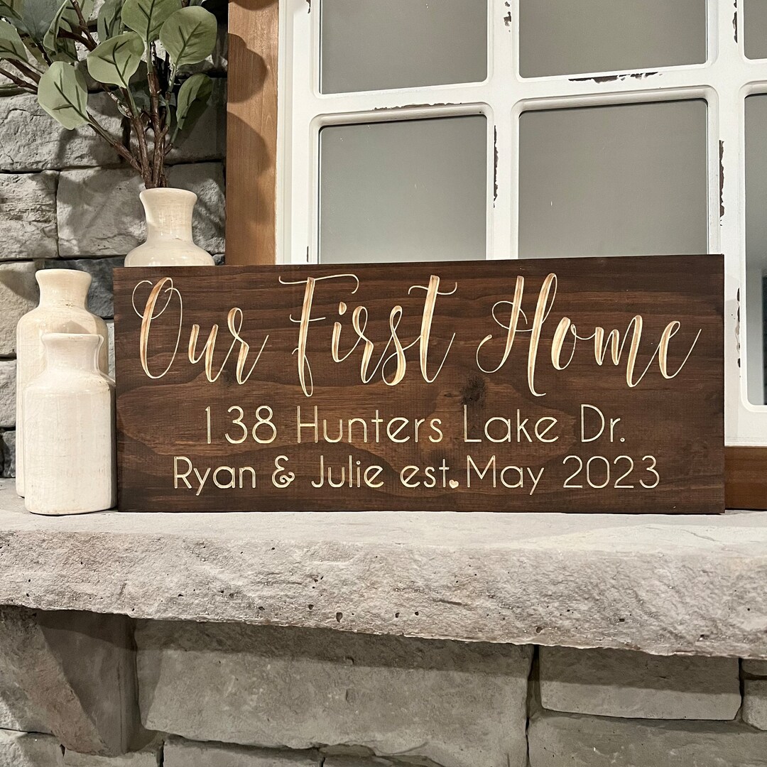 Our First Home, New Home Gift, Wood Sign, Custom Sign, Family Sign ...