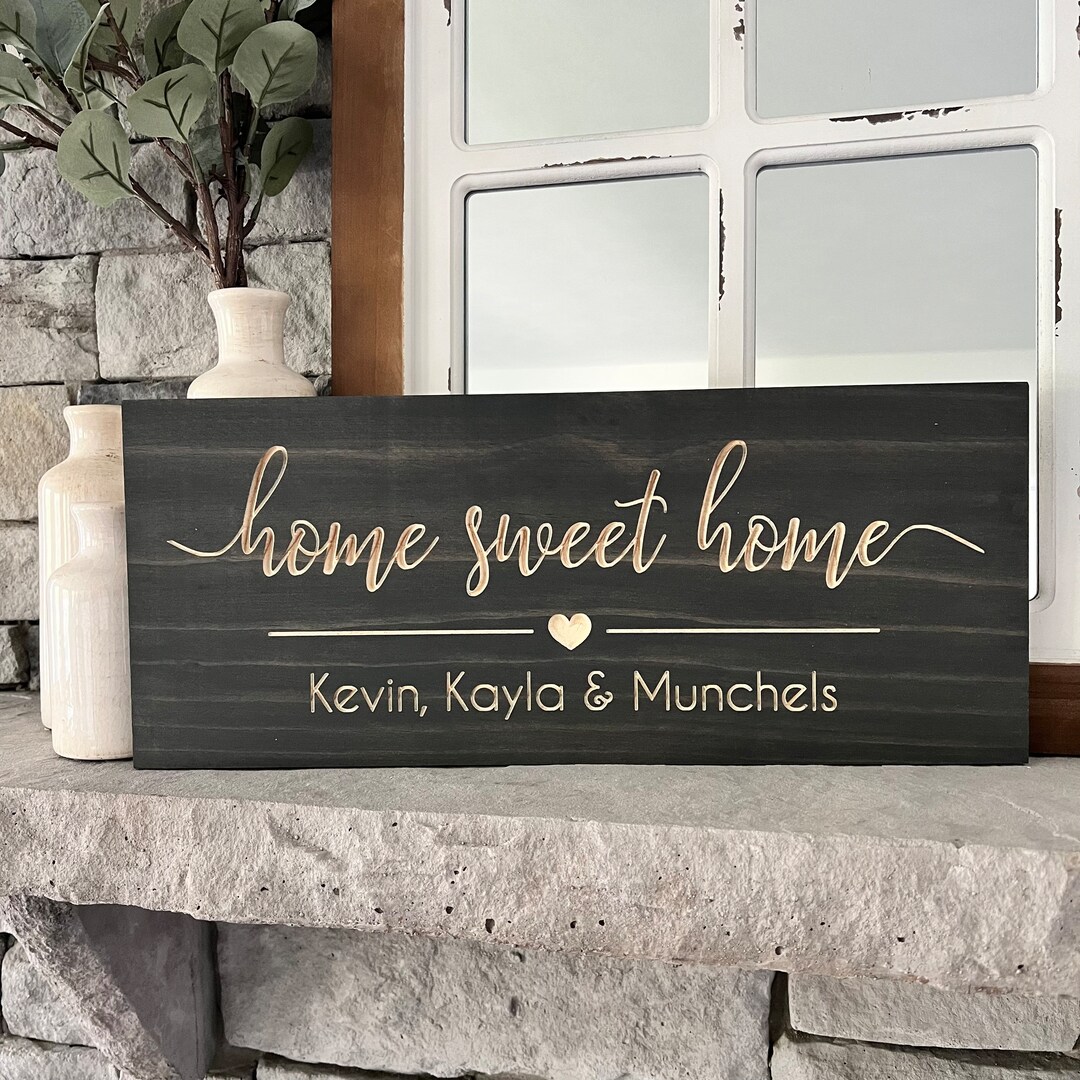 Home Sweet Home, First Home Sign, Family Name Sign, Closing Gift ...