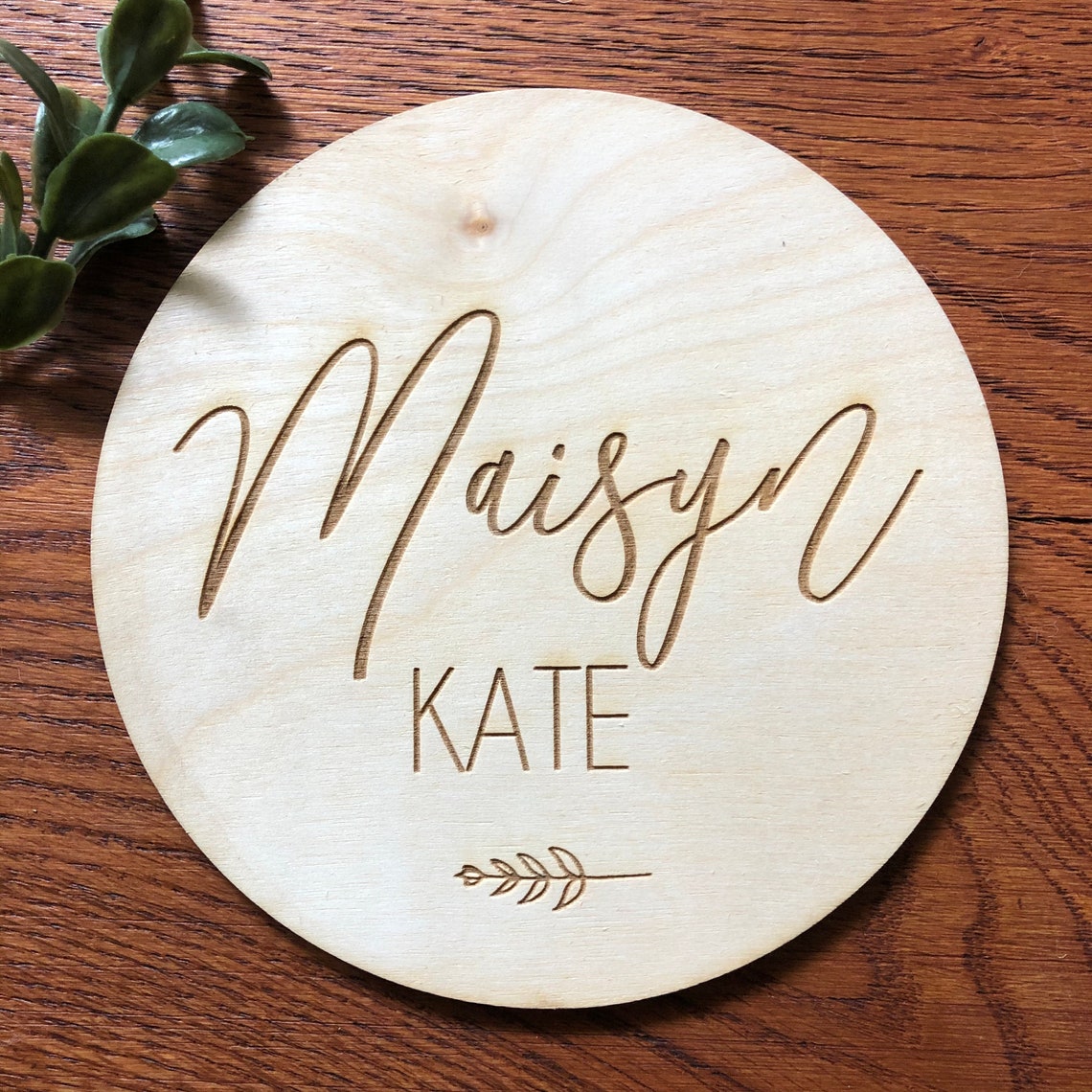 Baby Announcement Baby Showe Baby Name Disc Wooden Baby - Etsy