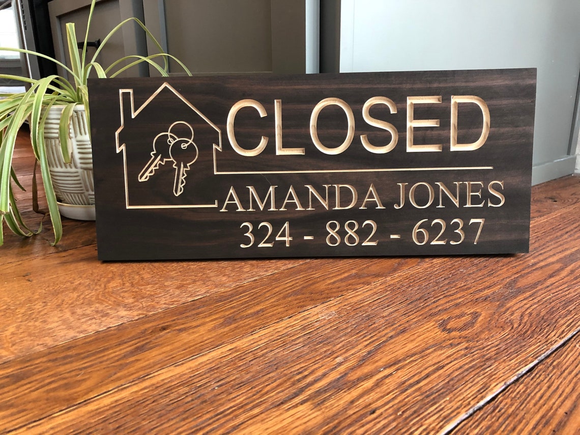Closed Realtor Sign Real Estate Closing Sign Closing Gift | Etsy