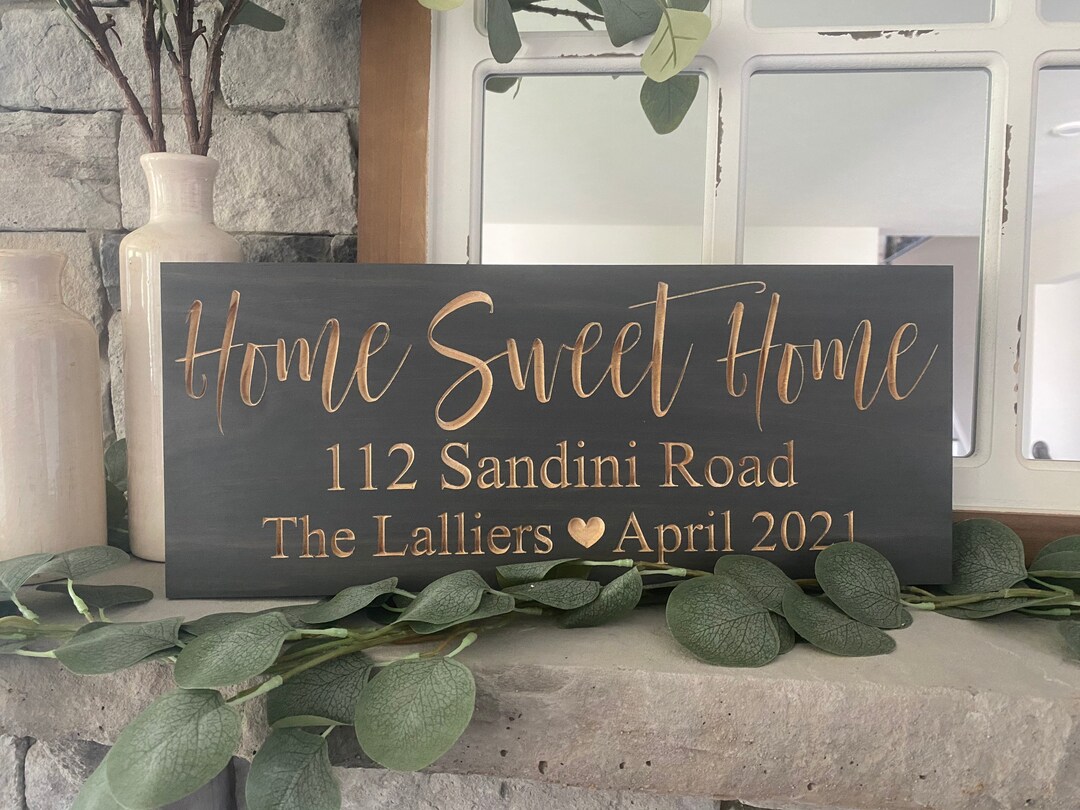 Home Sweet Home, Family Sign, Custom Wood Sign, Housewarming Gift ...