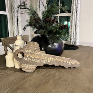 New Home New Beginnings New Memories Key Sign, Custom Wood Signs ...