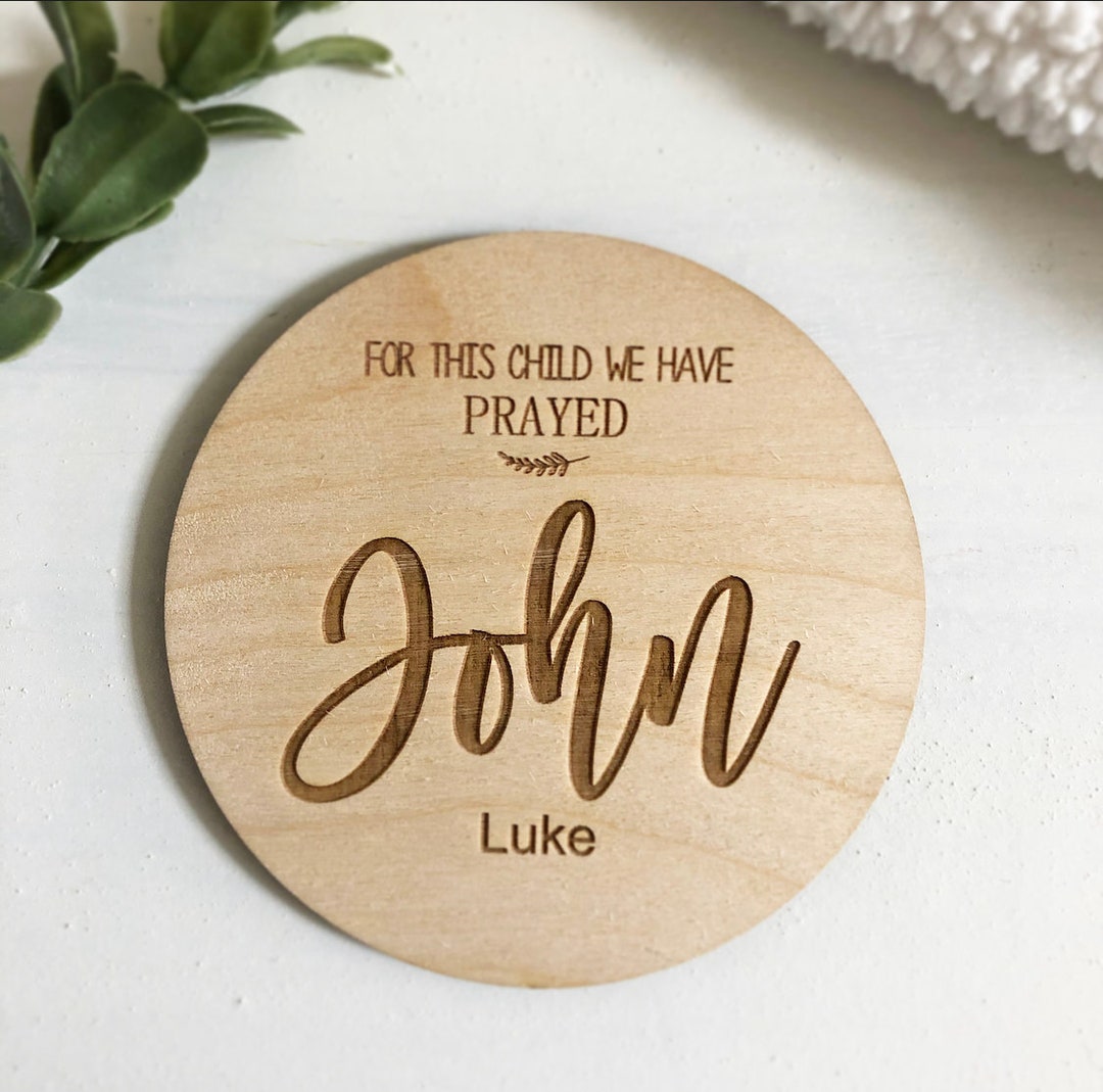 Engraved Wooden Baby Name Disc: Photo Prop, Baby Announcement - Etsy