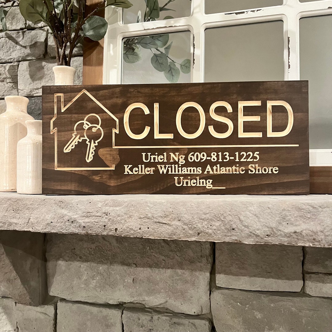 Closed Realtor Sign, Real Estate Closing Sign, Closing Gift, Custom ...