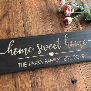 Home Sweet Home First Home Sign Family Name Sign Closing - Etsy