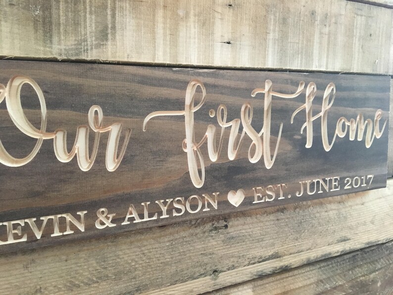 Our First Home Sign New Home Gift Custom Signs First Home | Etsy