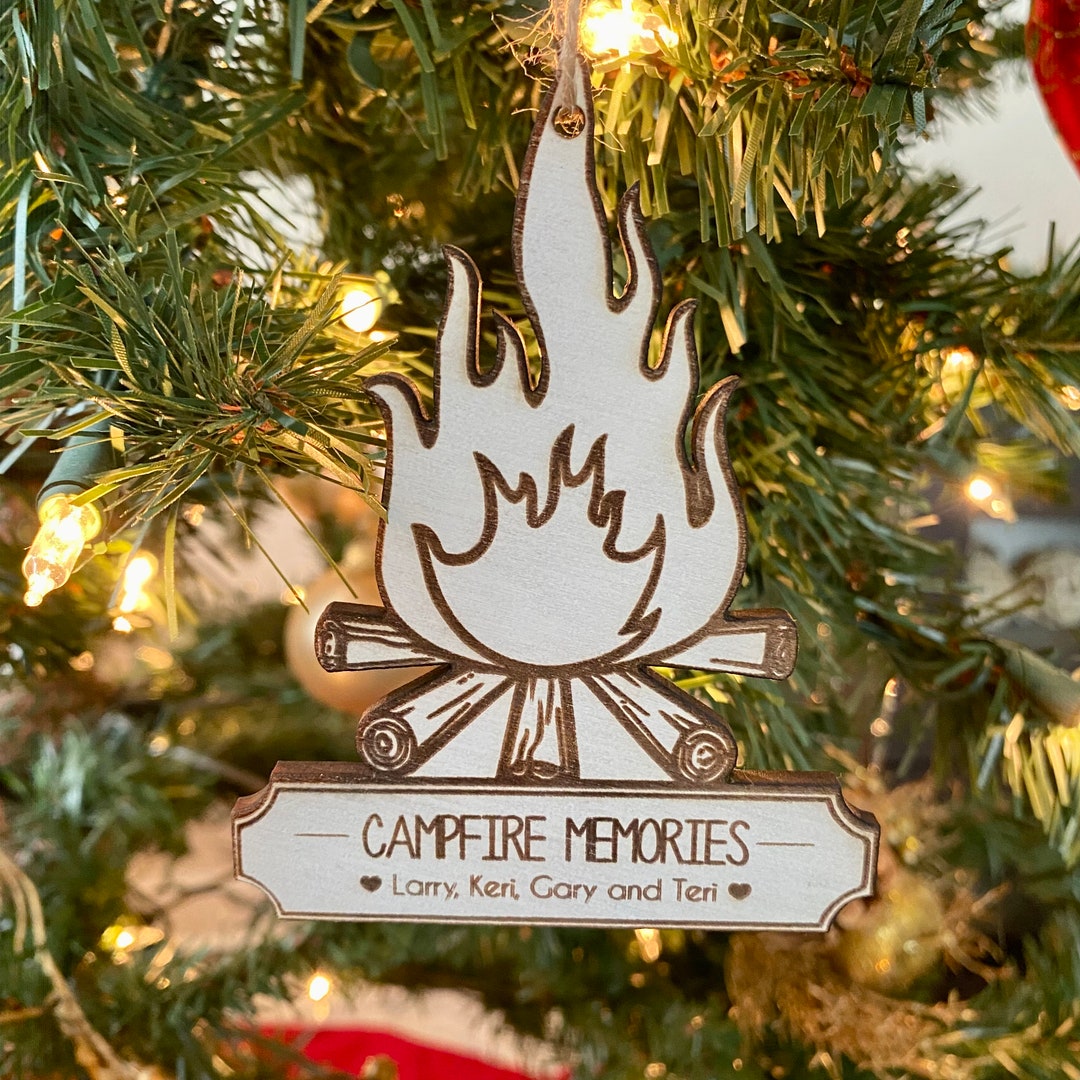 Personalized Campfire Ornament: Engraved Camping Memories - Etsy