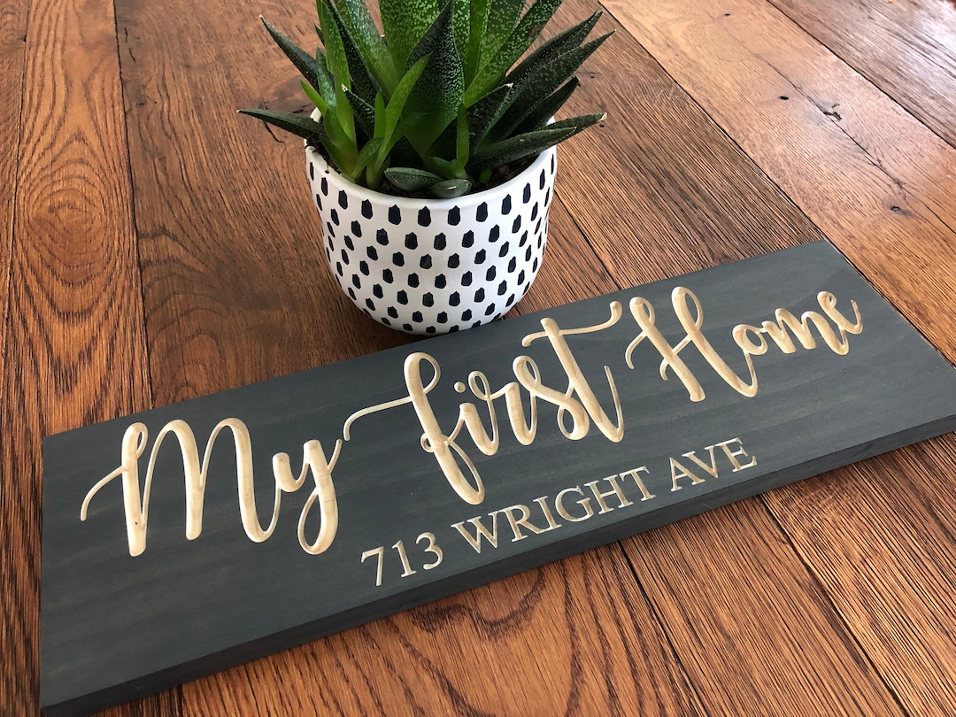 My First Home Address Sign, Wood Sign, Personalized, Housewarming ...
