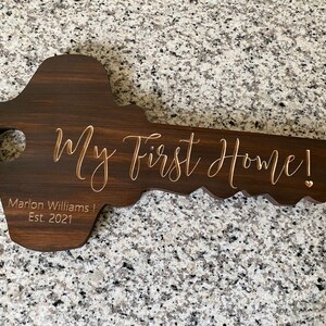 My First Home Key Sign: Custom Carved Wood, Realtor Closing Gift - Etsy