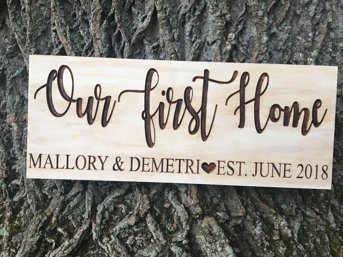 Our first home sign New home gift Custom signs First Home | Etsy