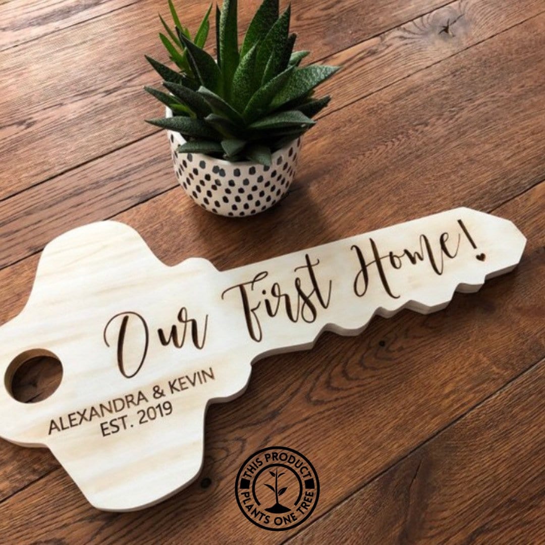 Custom Wood Key Sign: Our First Home, Realtor Closing Gift - Etsy