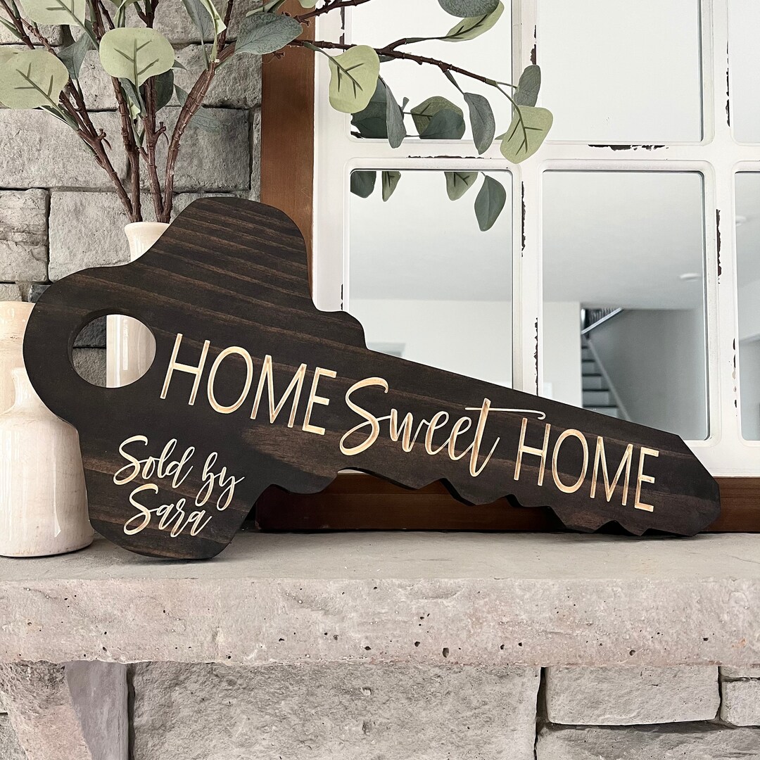 Home Sweet Home Key Sign: Realtor Closing Gift, Housewarming Decor - Etsy