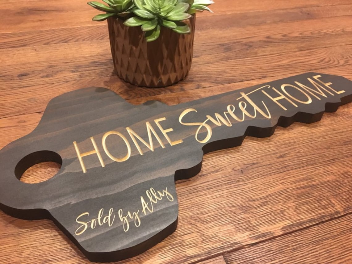 Home Sweet Home Key Shaped Sign Housewarming gift Home Sign | Etsy