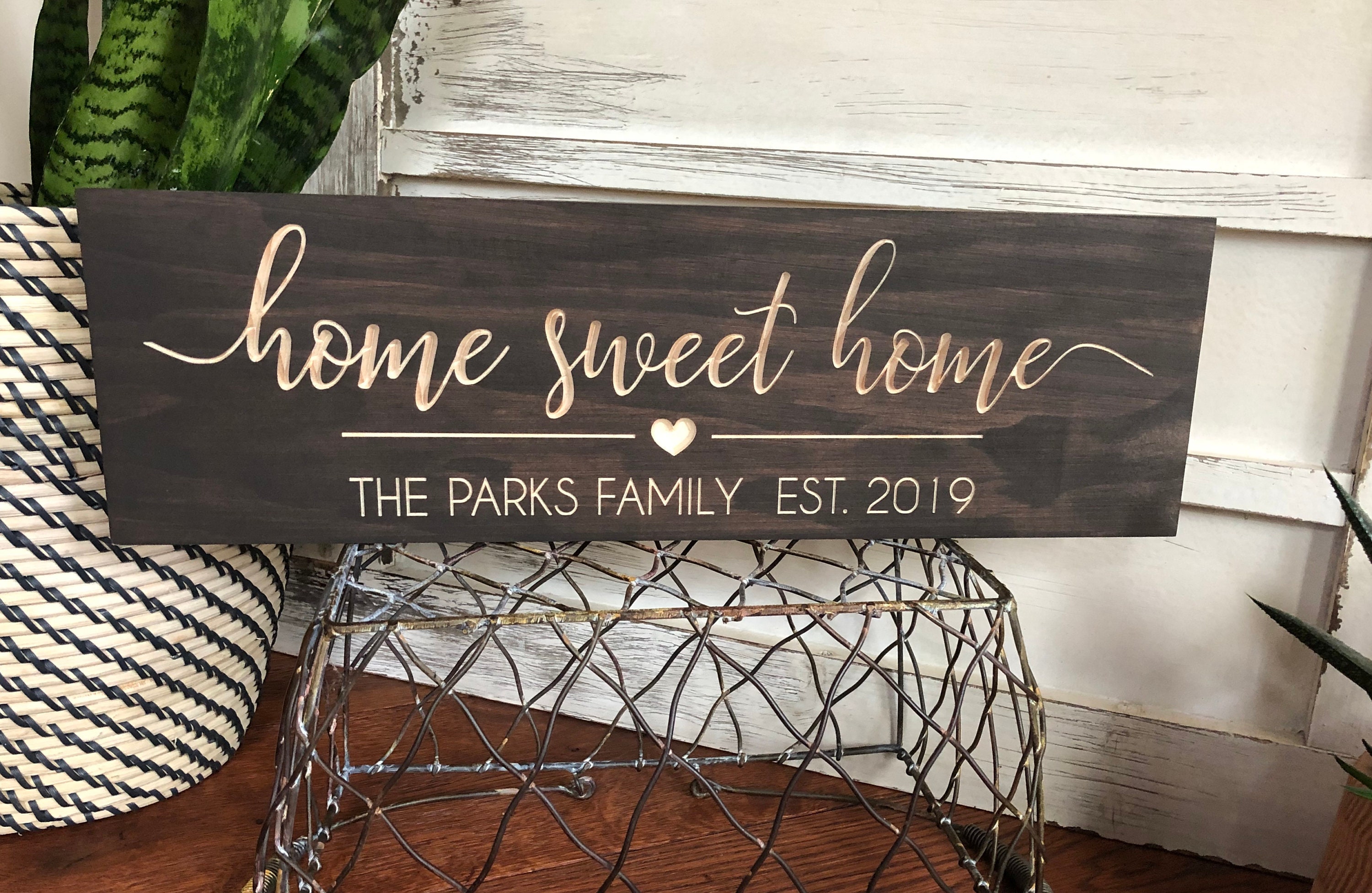 Home Sweet Home First Home sign Family Name sign Closing | Etsy