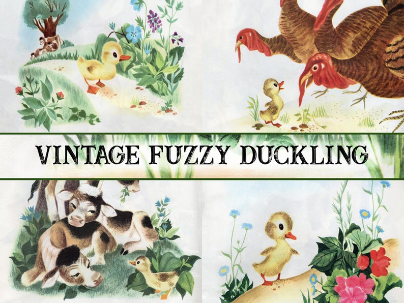 Vintage Fuzzy Duckling Junk Journal Digital Kit / Waterbird Ephemera ...