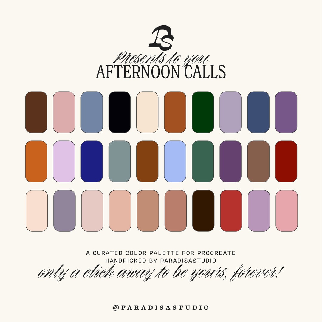 A Curated Color Palette for Procreate. "afternoon Calls" Handpicked by ...