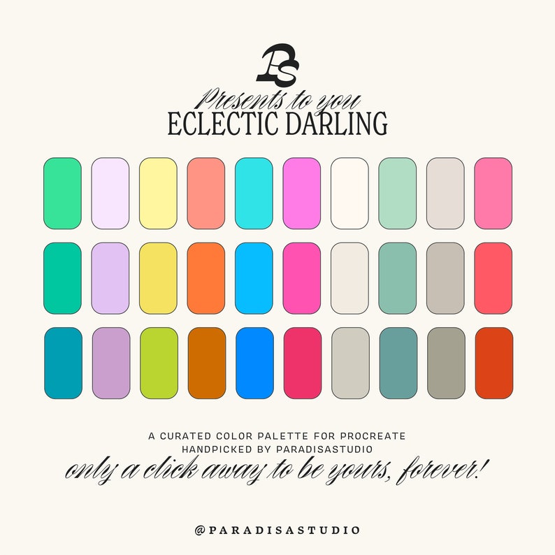 A Curated Color Palette for Procreate. eclectic Darling Handpicked by ...