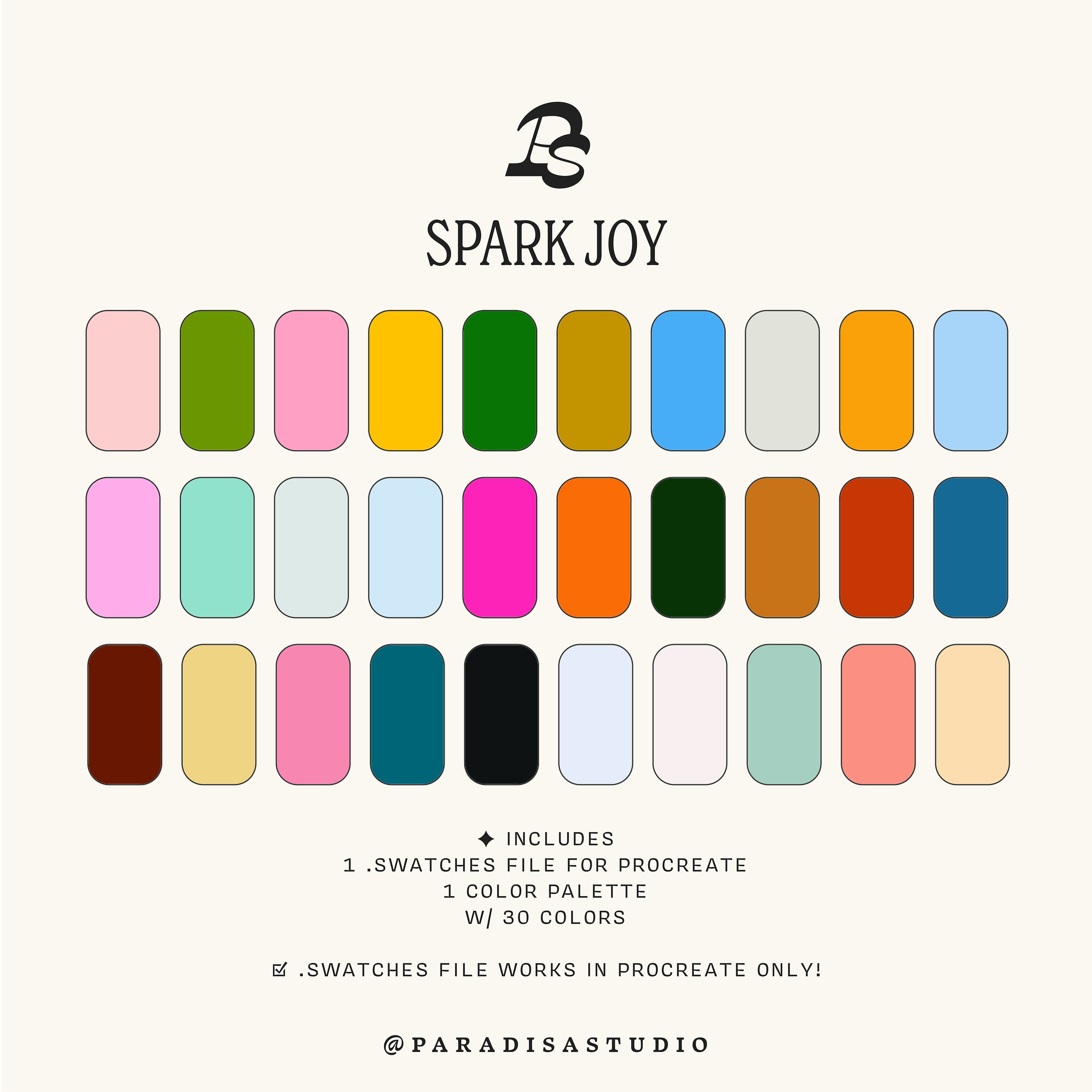 A Curated Color Palette for Procreate. spark Joy Handpicked by Paradisa ...