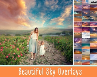 2400 SKY PHOTOSHOP OVERLAYS, Backdrops for Photographers, Photoshop ...