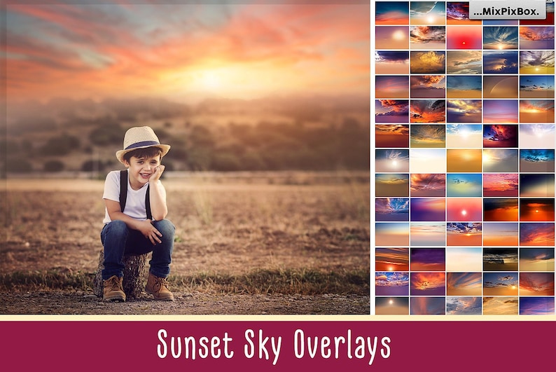 Sunset Sky Photo Overlays - Etsy