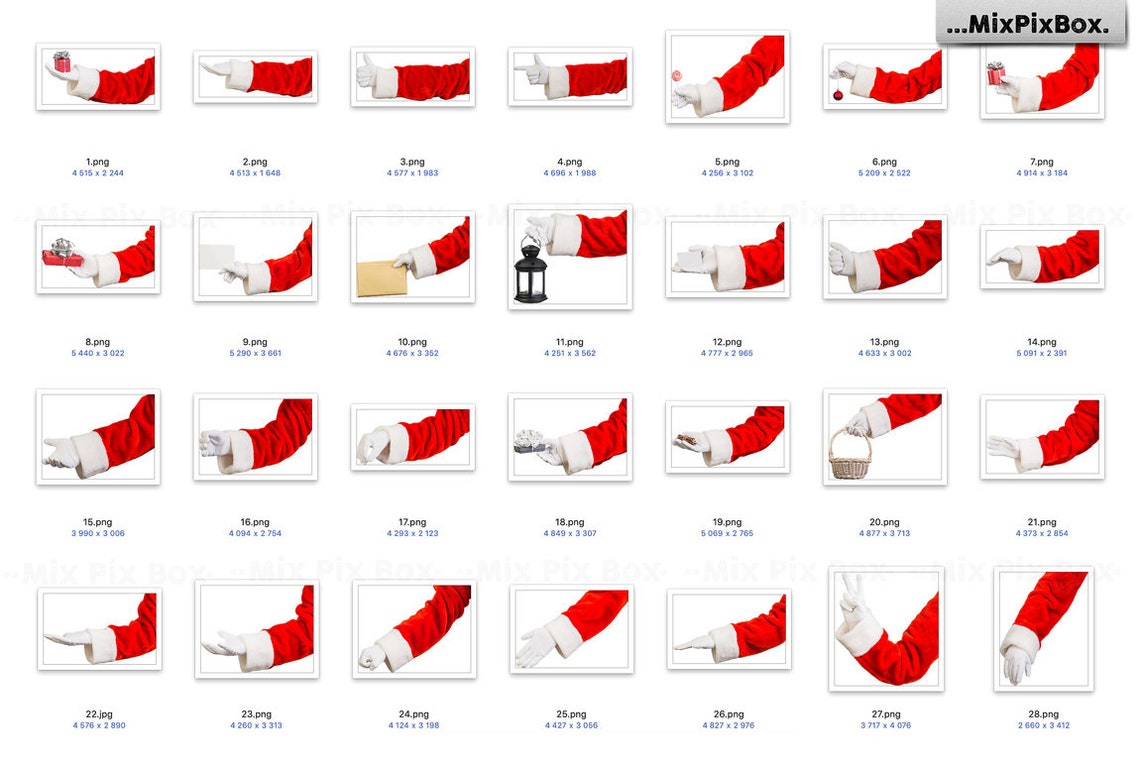 Santa Hand PNG Overlays - Etsy