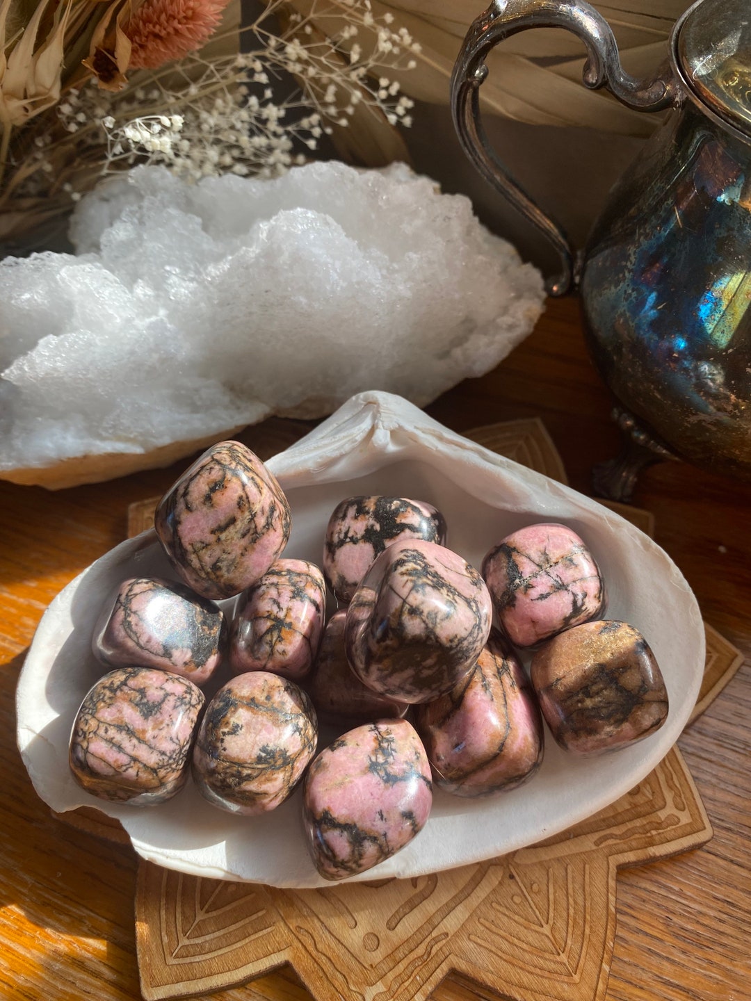 Rhodonite Tumbles - Etsy
