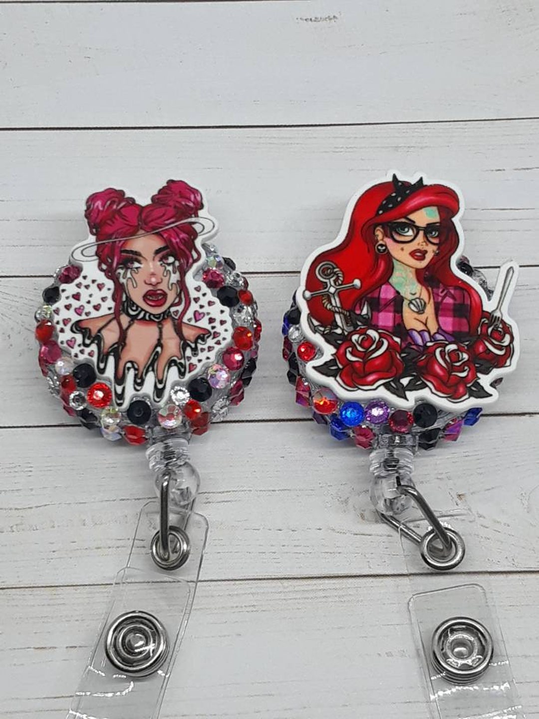 Goth Babes Bling Badge Reel/id Holder - Etsy