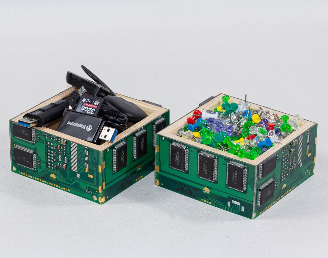 2pcs Circuit Board Trinket Box Container Computer Industrial Look With ...