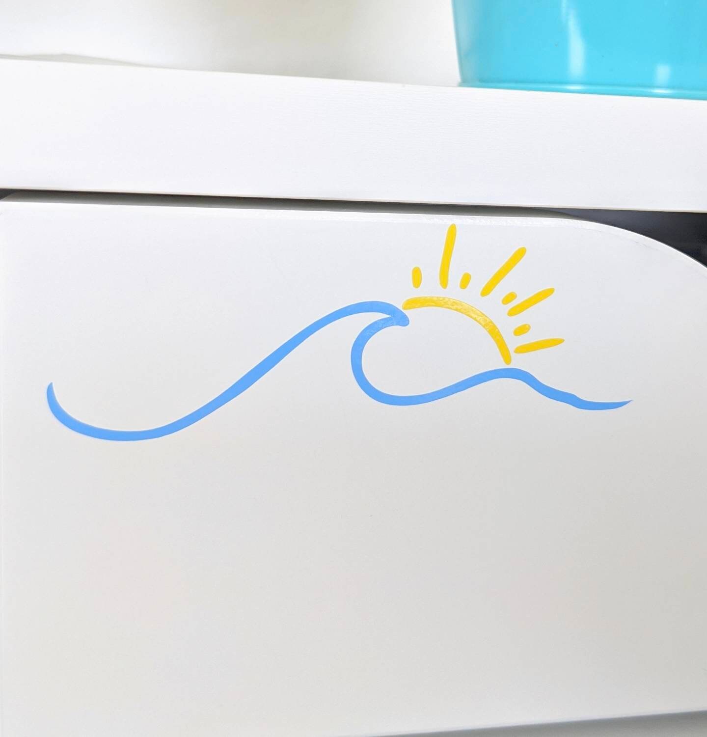Sun and Waves Vinyl Decal | Sun Waves Decal Window Decal | Ocean Waves ...