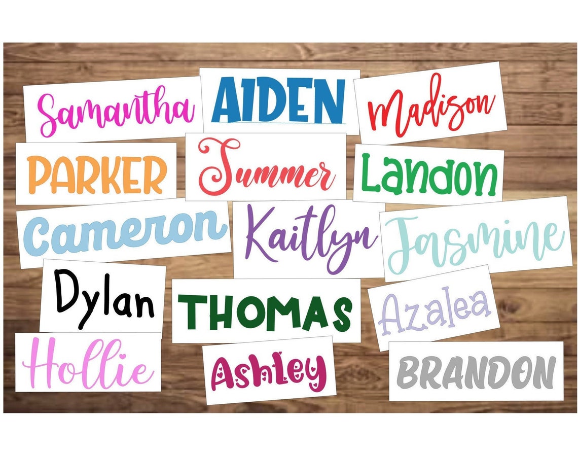Personalized Name Decals Kid Font Name Decals First or - Etsy