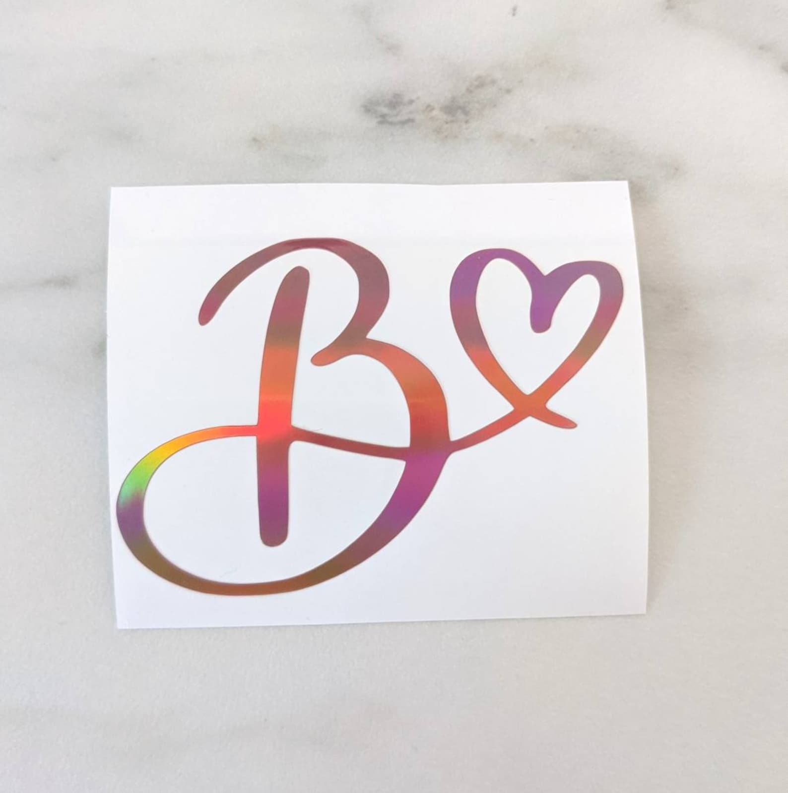 Initial Heart Decal Uppercase Single Letter Monogram Initial - Etsy