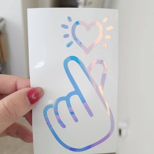 Finger Heart Sign Decal | Love Symbol Kpop Cute Decal | Finger Heart ...