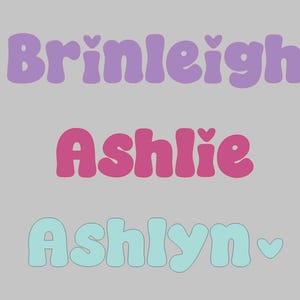 6 Length Layered Name Decal Script Font Name With Heart Decal Ombre ...