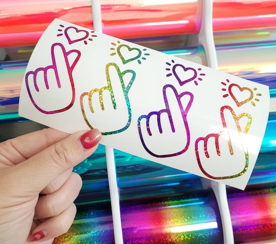 Finger Heart Sign Decal Love Symbol Kpop Cute Decal Finger | Etsy
