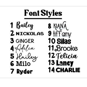 6" Layered Name Decal | Heart Script Font Name Decal Holographic Vinyl ...