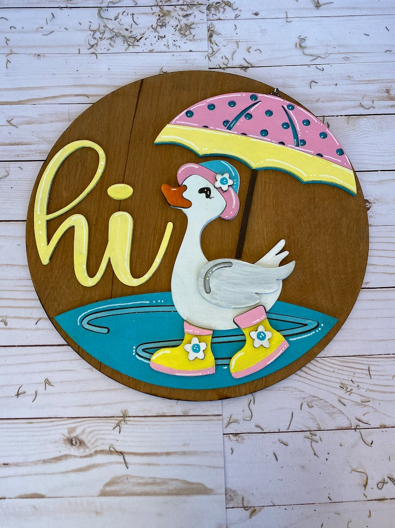 Spring Duck Door Hanger Welcome Sign - Etsy