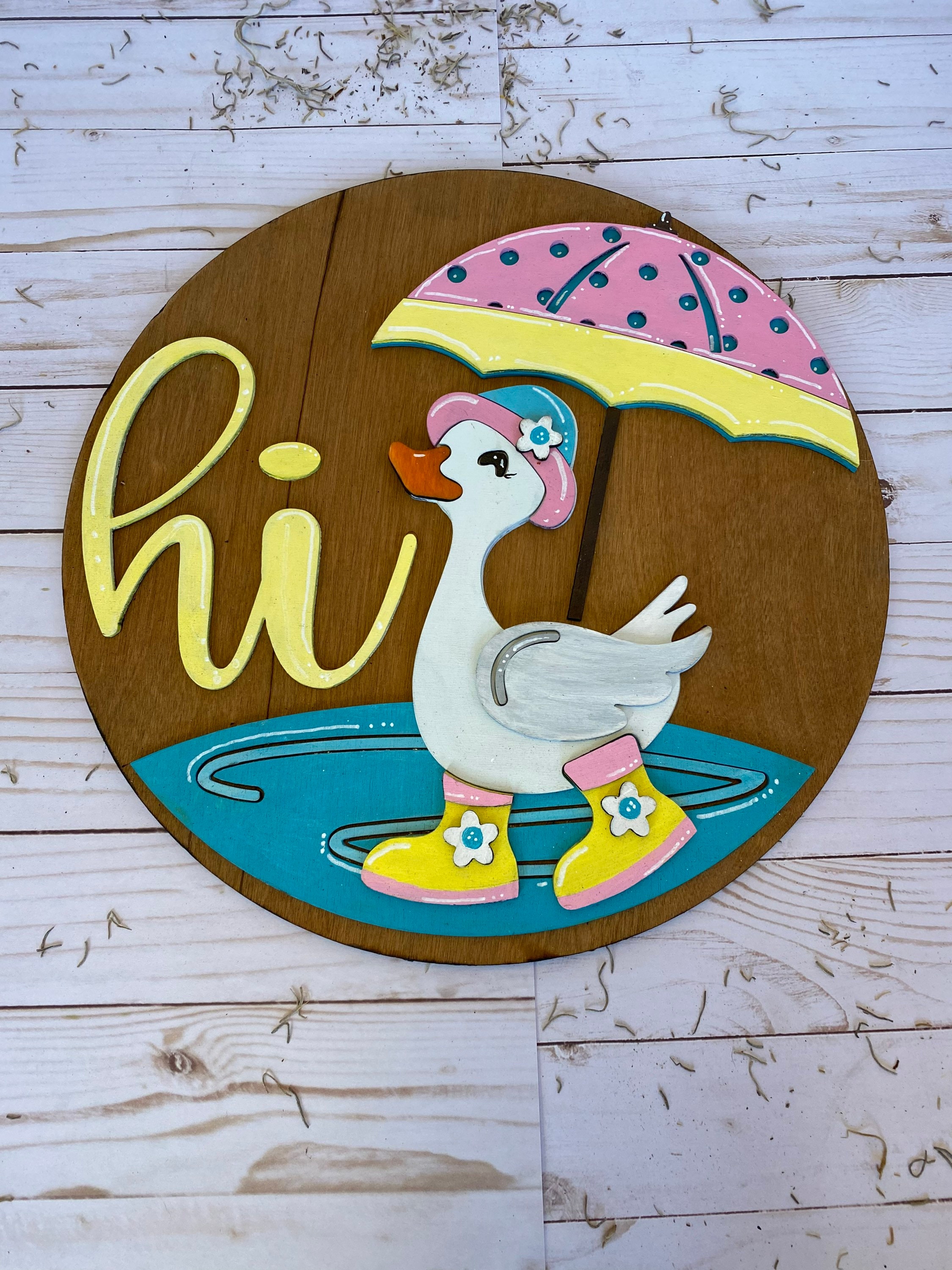 Spring Duck Door Hanger Welcome Sign - Etsy