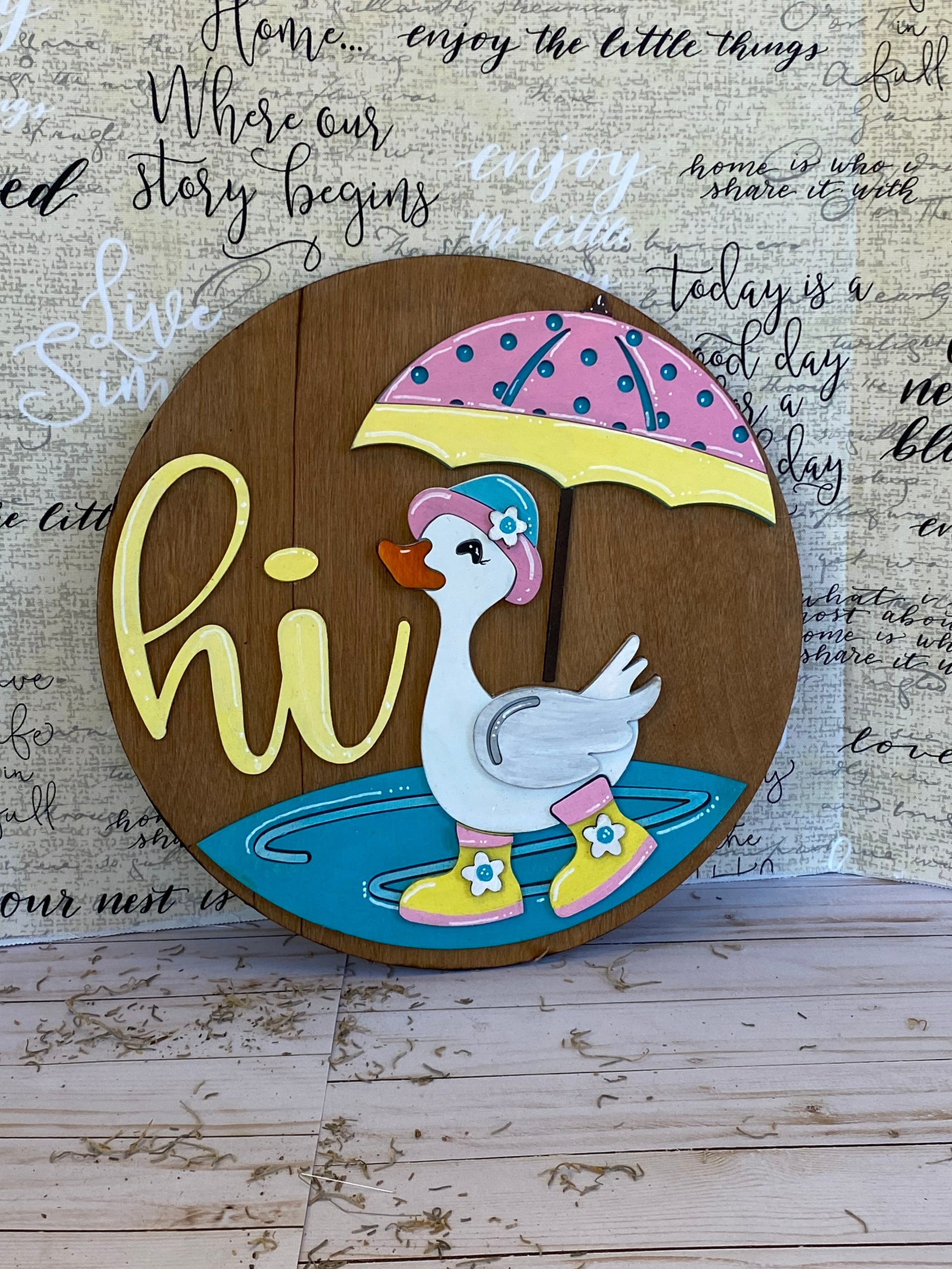 Spring Duck Door Hanger Welcome Sign - Etsy