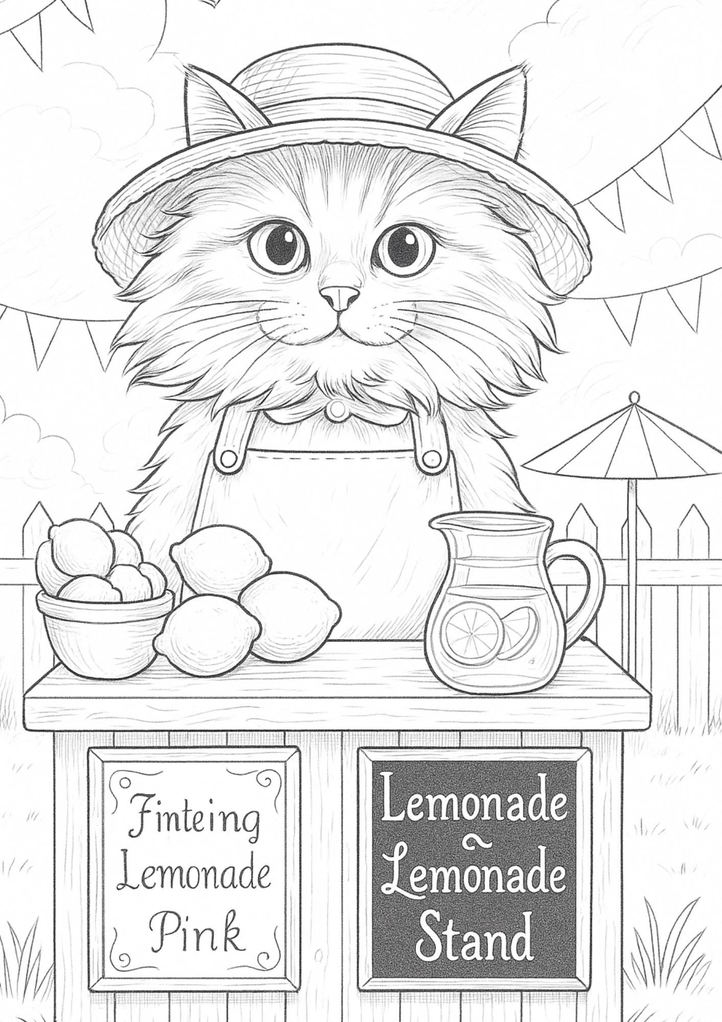 20 Cats Coloring Pages for Kids. - Etsy