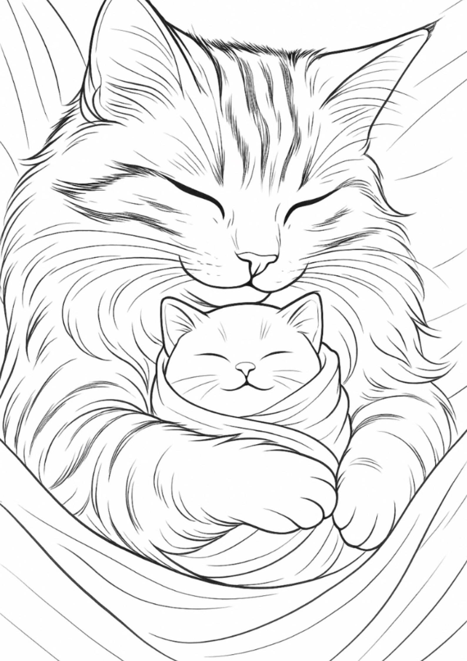 20 Cats Coloring Pages for Kids. - Etsy