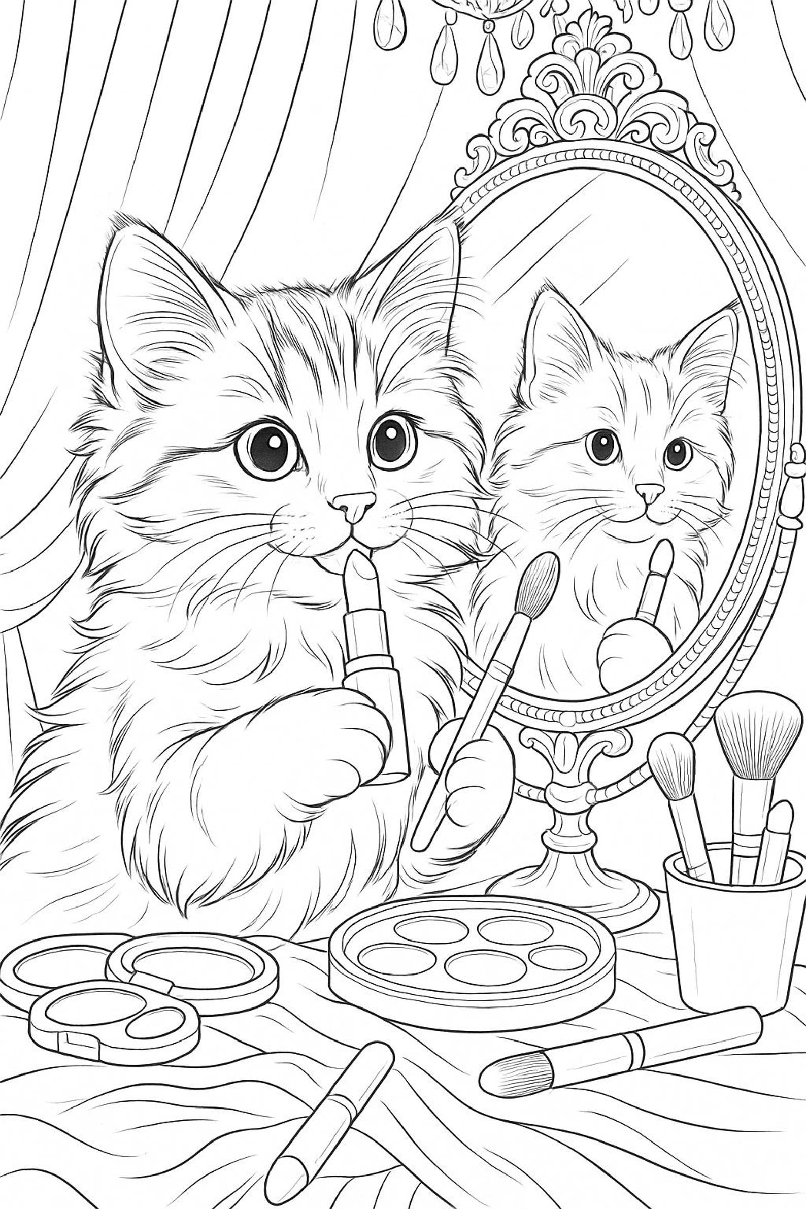 20 Cats Coloring Pages for Kids. - Etsy
