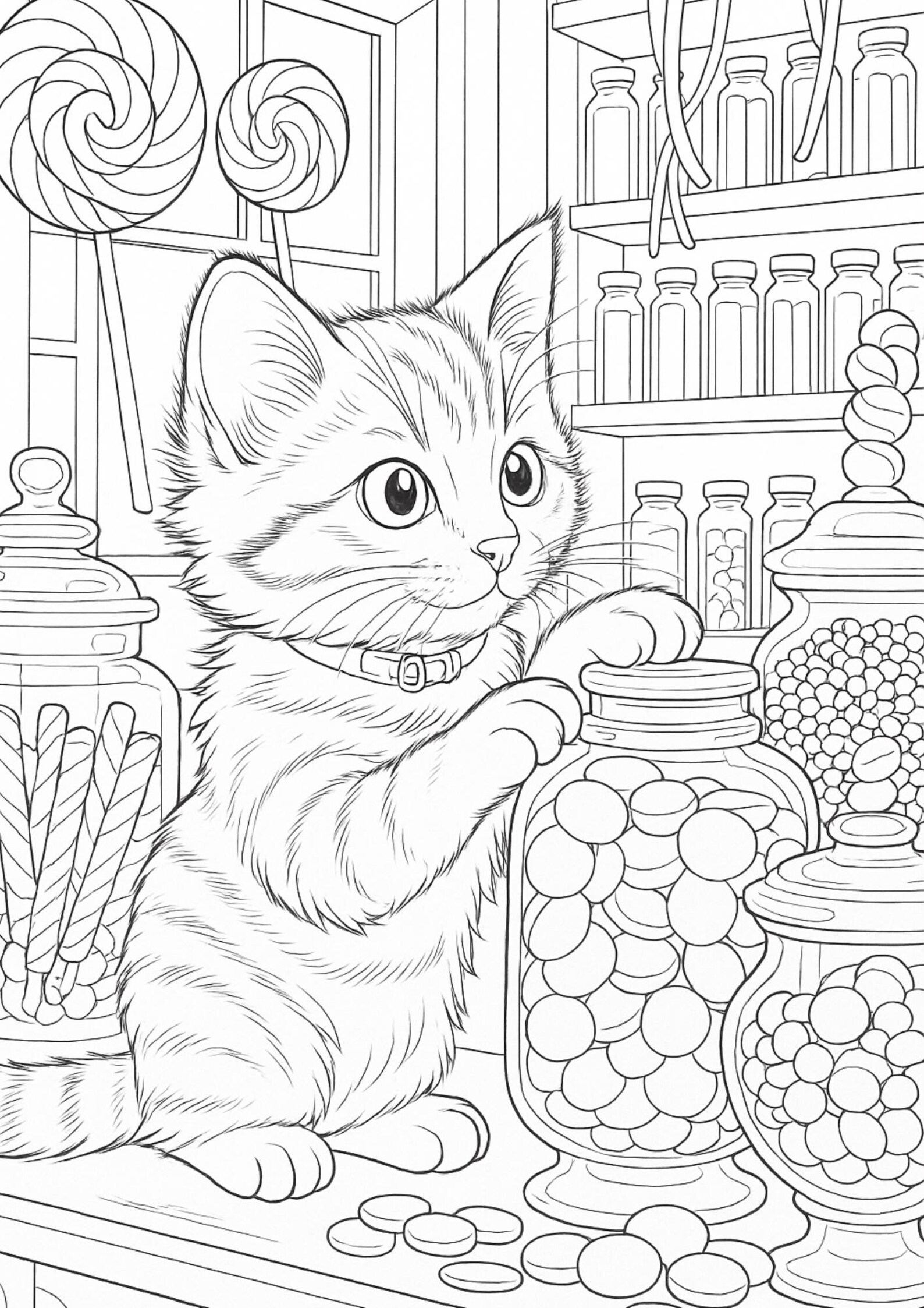 20 Cats Coloring Pages for Kids. - Etsy