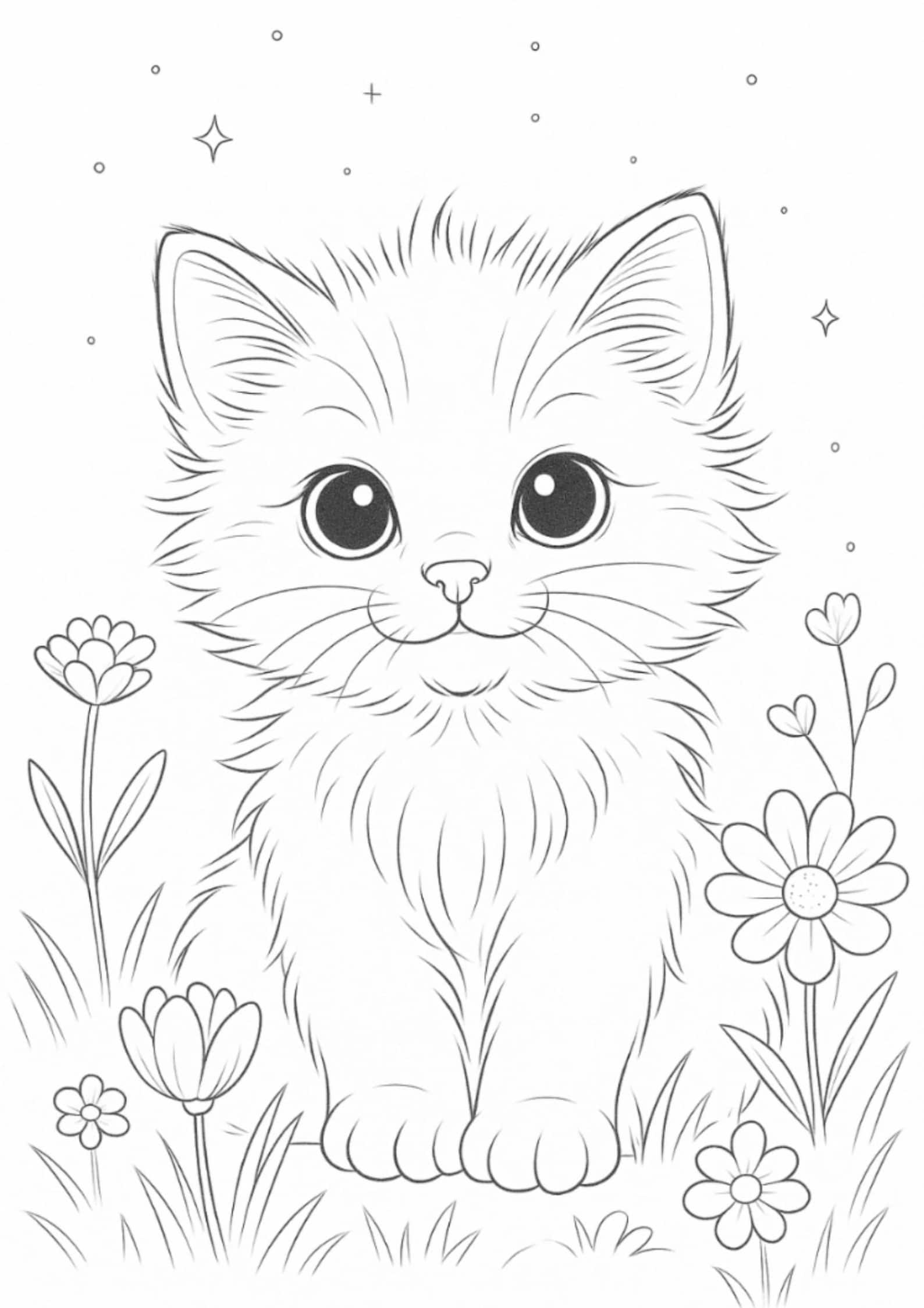 20 Cats Coloring Pages for Kids. - Etsy
