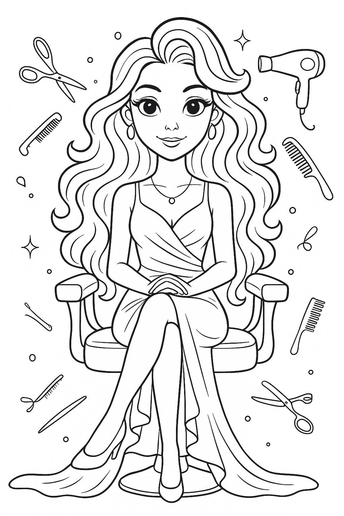 Makeover Coloring Pages - Etsy