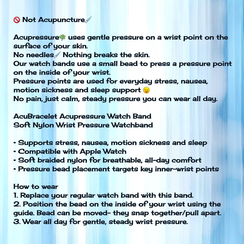 Acupressure Apple Watch Band for Sleep, Motion Sickness, Balance ...