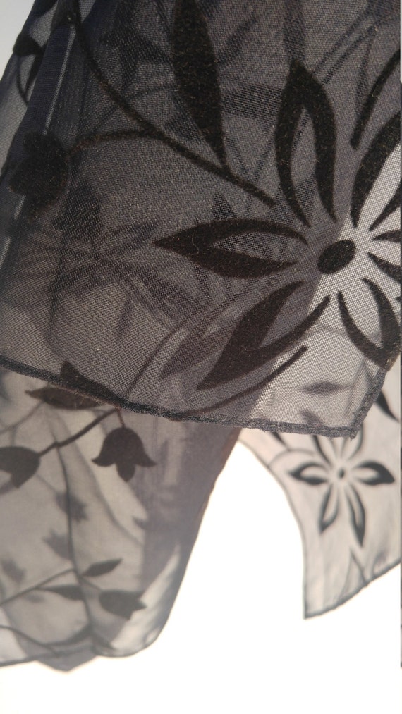 Vintage black sheer scarf - Gem