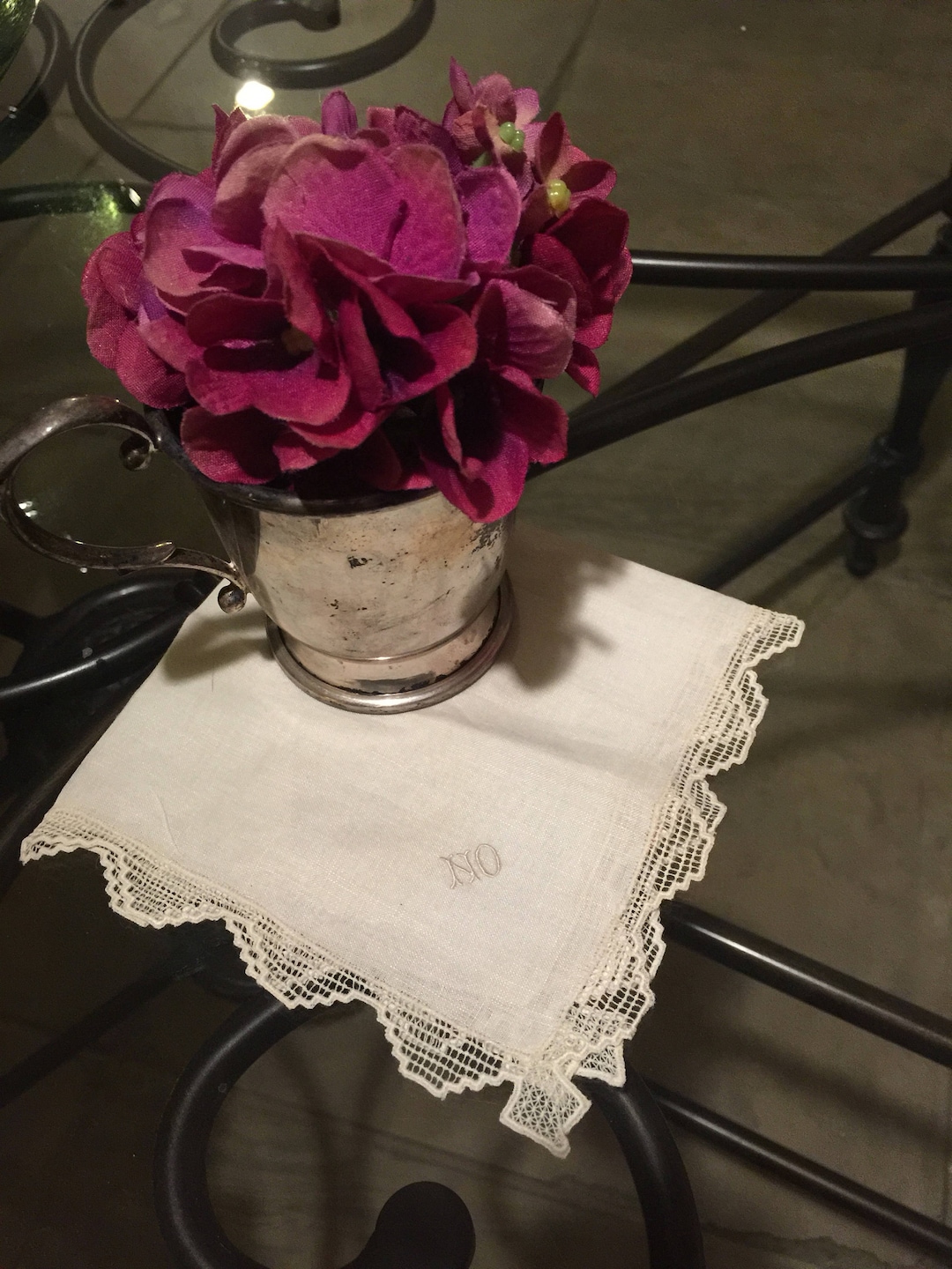 Vintage Rare Handkerchief Embroidered With Initials no Lace Trim. - Etsy